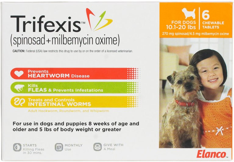 Trifexis Chewable Tablets For Dogs Orange (10.1-20lbs) 6/pk - J&B Pet Source