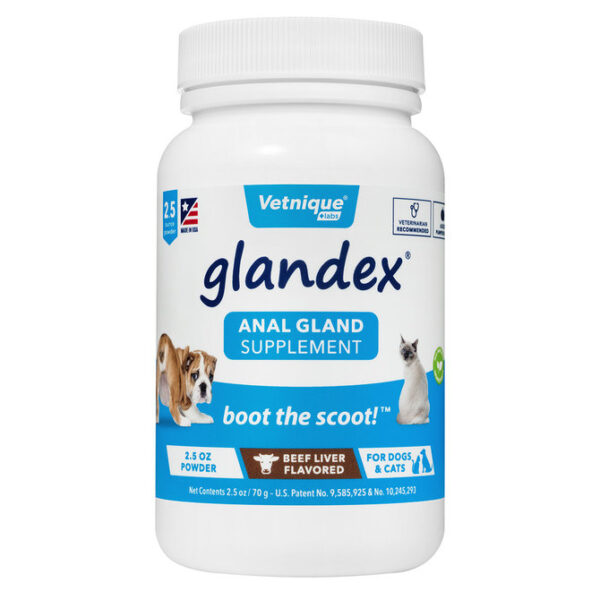 Glandex Anal Gland Powder Supplement for Dogs and Cats - Beef Liver - J ...