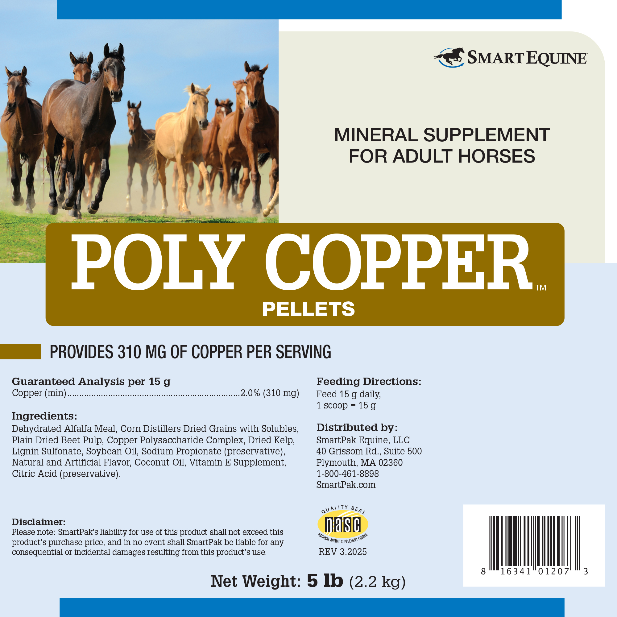 SmartEquine Poly Copper Pellets - J&B Pet Source